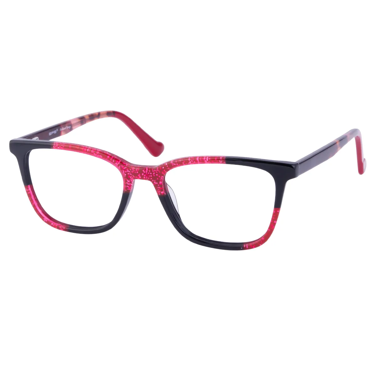 Georgie - Rectangle Black/Red Glasses for Men & Women - EFE